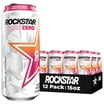 Rockstar Pure Zero Tangerine Mango Guava Strawberry Energy Drink, 16 fl oz, 12 Pack Cans ...