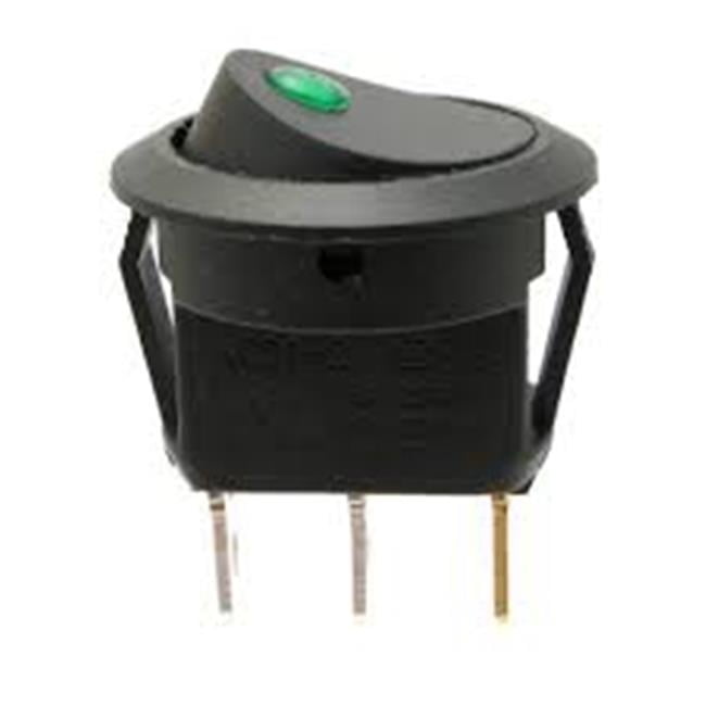 Pilot Automotive PL-SW15G Round Rocker Switch With Green Illumination ...