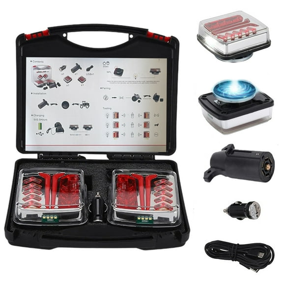 Magnetic Wireless Trailer Lights, Recharable LED Light for Towing Truck ...