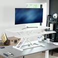 VIVO White Height Adjustable 48" Standing Desk Monitor Riser, Sit Stand ...