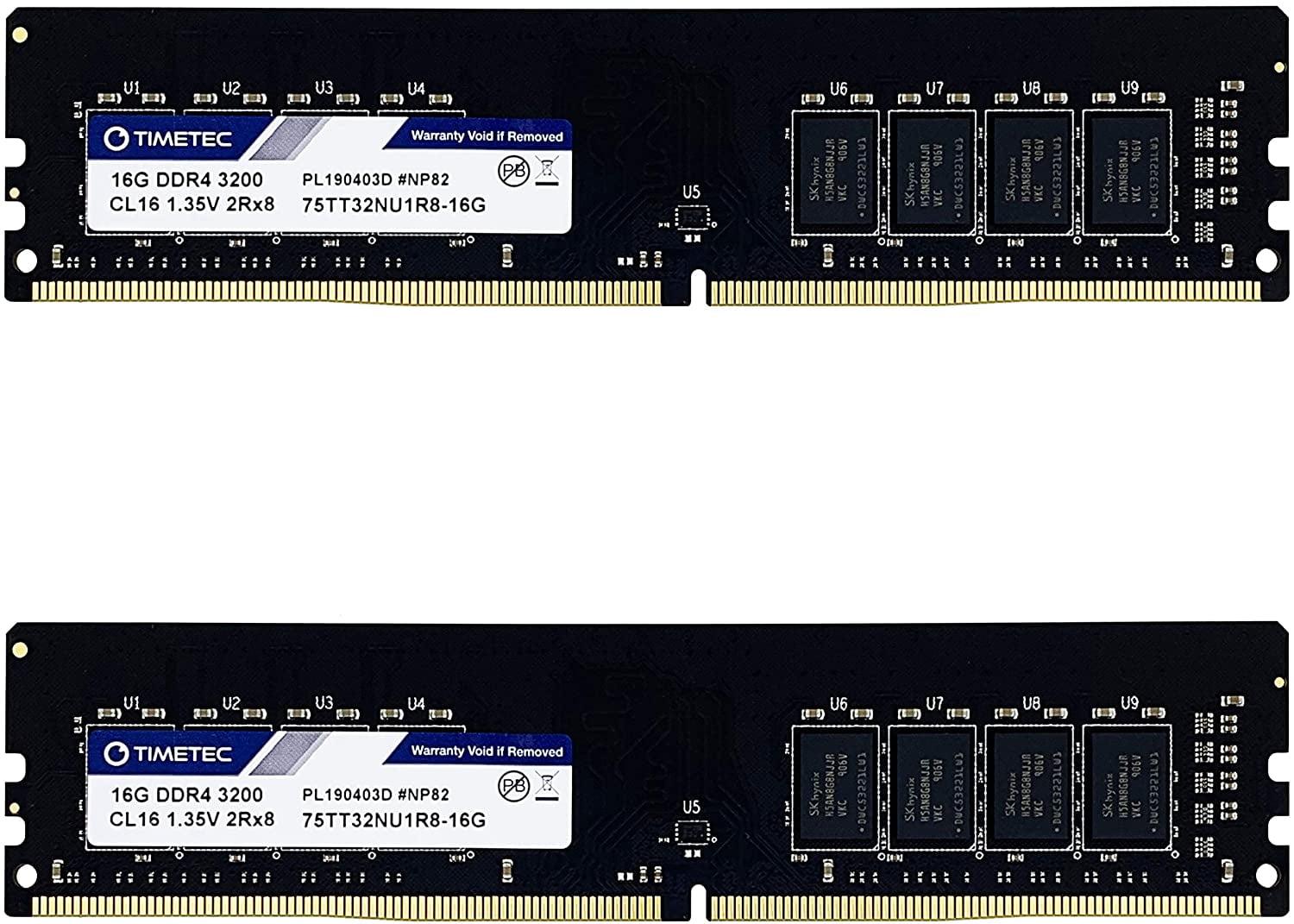 Timetec Hynix Ic 16gb Kit 2x8gb Ddr4 3200mhz Non Ecc Unbuffered 1 35v