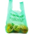 500 Pcs Biodegradable Plastic Bags with Handles, Green, 22" x 12", Eco ...