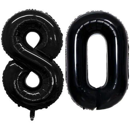 HTOOQ 42 Inch Gold Number 80 Balloon,Jumbo Foil Helium Balloons for ...