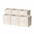 Enova Home Ivory Storage Bins Fabric Box (Set of 6) - Walmart.com