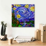 Epic Graffiti 'Starry Night 1' by Howie Green, Canvas Wall Art, 18"x18 ...