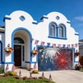 Anniversary USA Flag Garage Door Cover, American Blue Red Fireworks ...