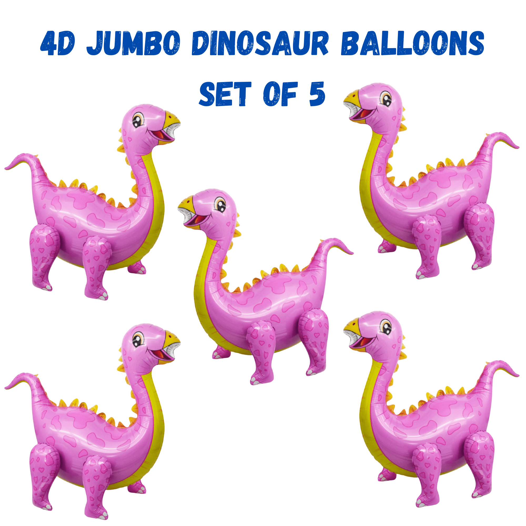Dinosaur Birthday Party – 5 PINK JUMBO Dinosaur Balloons Birthday ...