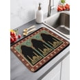 Boho Architecture Dish Drying Mat 18x24 inch Folk Twin Arches Black Sky ...