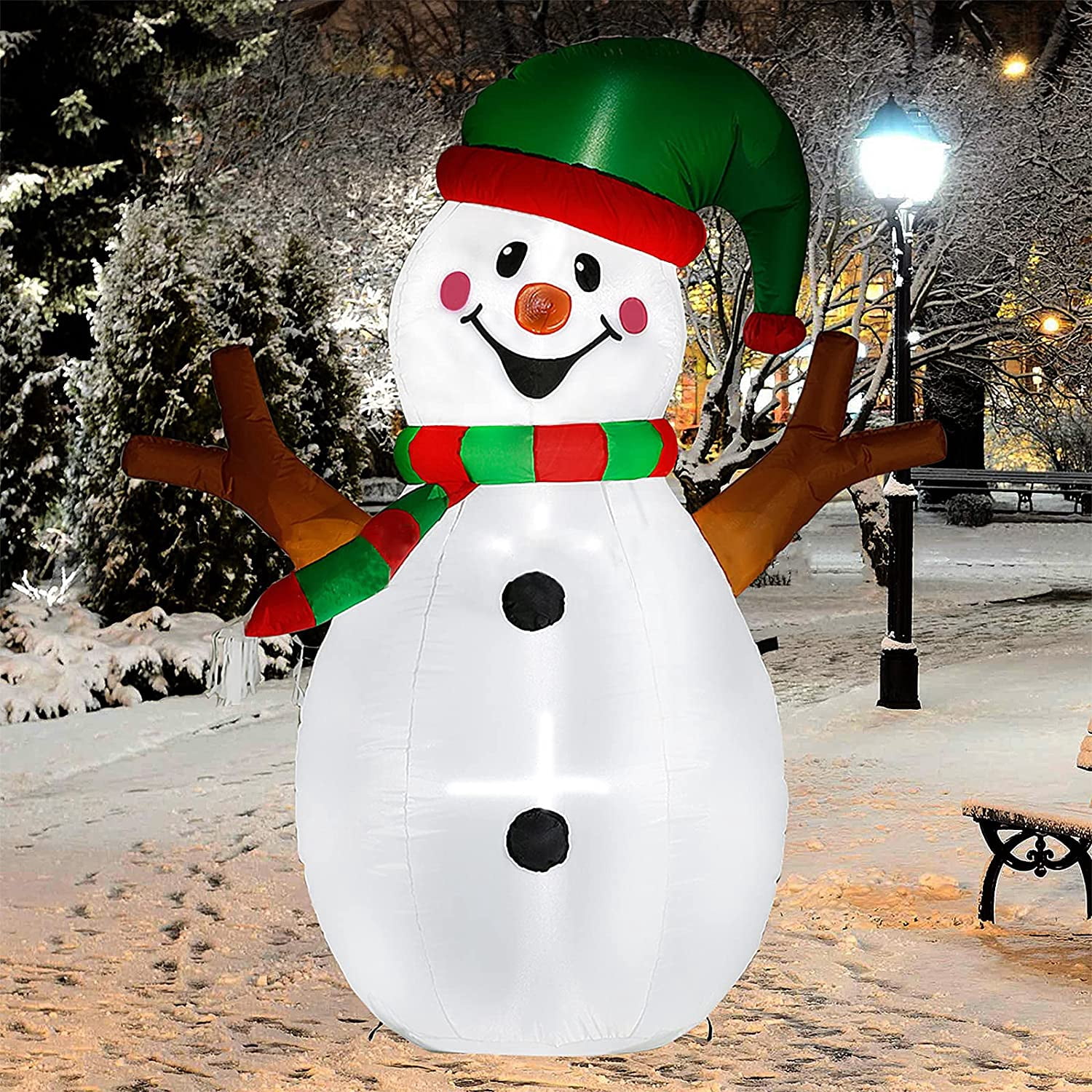 Coolmade 5ft Christmas Inflatables Snowman Outdoor Decorations,White ...