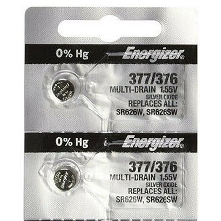 Energizer 377/376 Silver Oxide 1.55 Lithium Watch Button Cell Pack - 2 ...