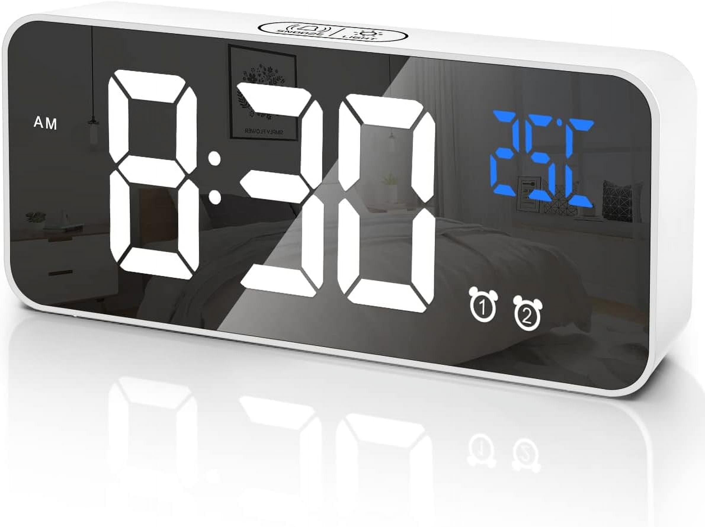 Innovador despertador digital para dormitorios, fácil configuración de alarma dual y función de ...