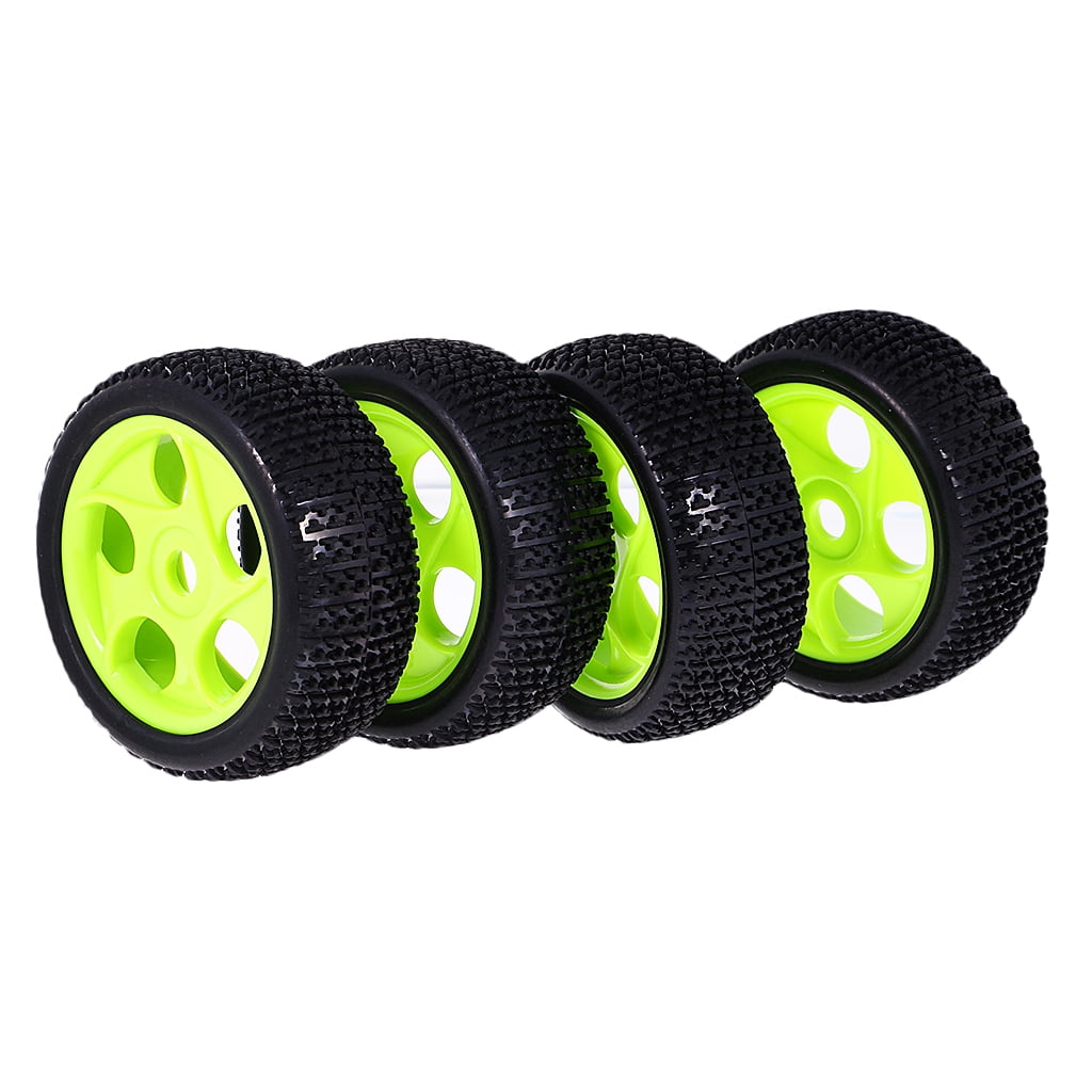 4 Pieces 86G-804 Wheel Rim and Rubber Tires Tyre Fits for 1/8 HSP HPI ...