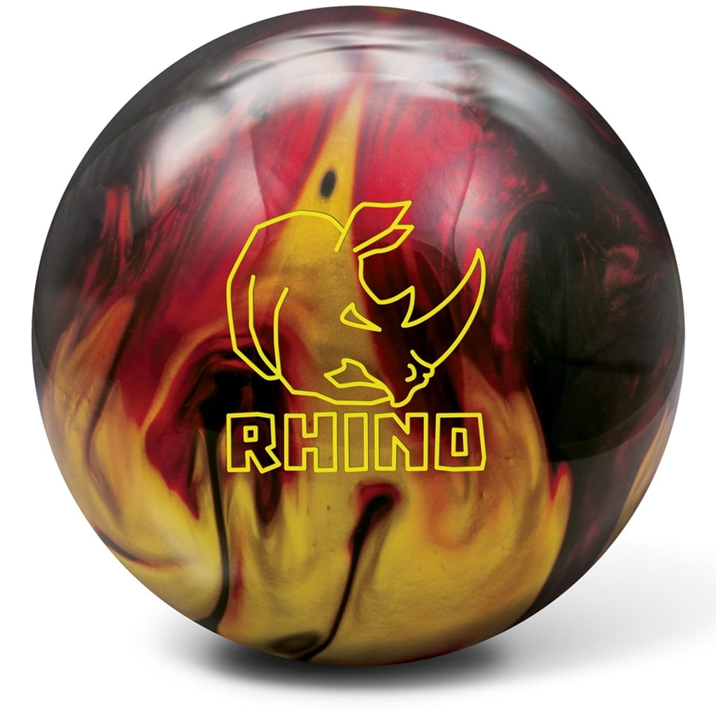 Brunswick Rhino Reactive PRE-DRILLED Bowling Ball- Red/Black/Gold Pearl ...