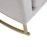 MoDRN Glam Velvet Rocking Chair with Lumbar Pillow, Off-White/Satin ...