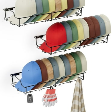 Mkono 2-Pack Wall Mount Metal Hat Organizer, Ball Cap Hanger & Closet ...