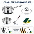 Pure Titanium Saucepan With Lid,No Coating Non Stick Titanium Pot,Dual ...