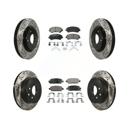 Transit Auto - Front Rear Coated Drilled Slotted Disc Brake Rotors And ...