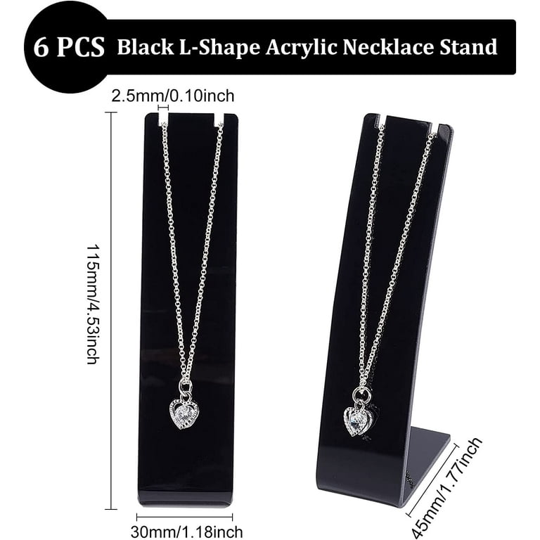 3 Set Black L Shape Necklace Stand 3 Sizes 8.6 10.8 12.8inch Height Slant Back Single Necklace Display Walmart