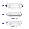 Anchor Hocking Glass Baking Dish Set, 3 Piece Glass Bakeware Set ...