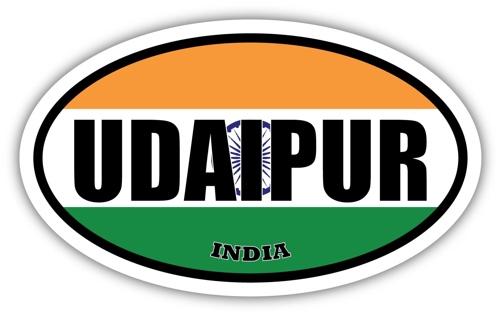 Udaipur India Flag Oval Decal Vinyl Bumper Sticker 3x5 inches - Walmart.com