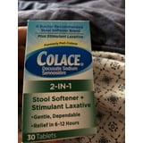 Peri-Colace Stool Softener and Stimulant Laxative, Docusate Sodium 4mg ...