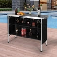 REDCAMP Outdoor Portable Bar Table with 2-Tier Shelf, Foldable ...