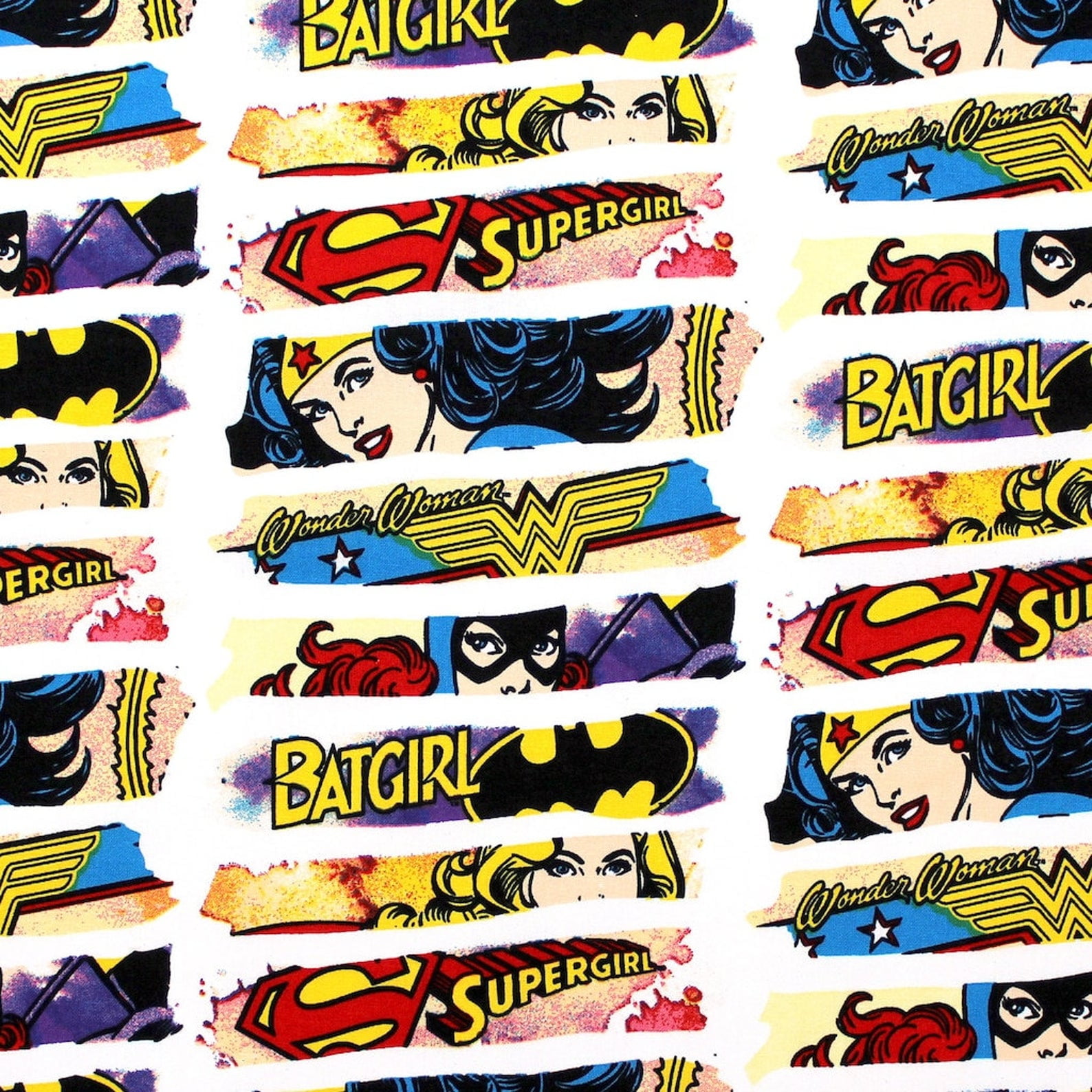 DC Comics Heroines in White 100% Cotton Fabric Sold by the Yard ...