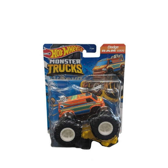 Hot Wheels Monster Trucks Town Hauler & Dodge Ram Van Diecast Car 2 ...