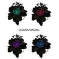 15" LED Lighted Color Changing Solar Powered Green Flower Garden Lawn ...