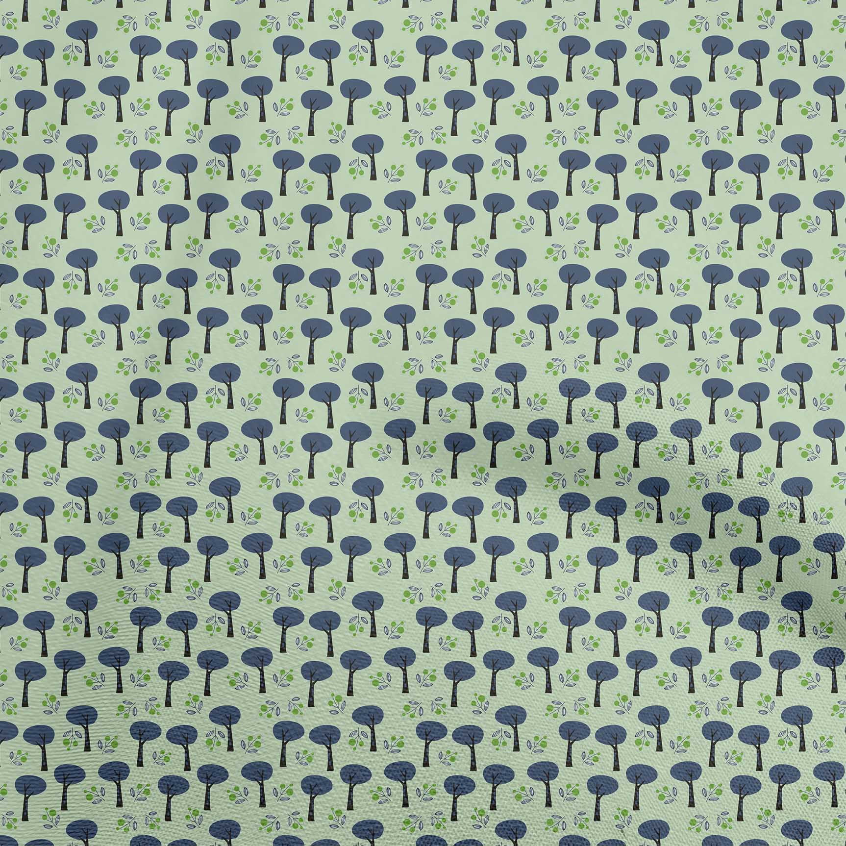 oneOone Velvet Green Fabric Tree Sewing Craft Projects Fabric Prints By ...