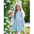Arshiner Girls Dresses Contrast Mesh Puff Long Sleeve Mock Neck Formal ...