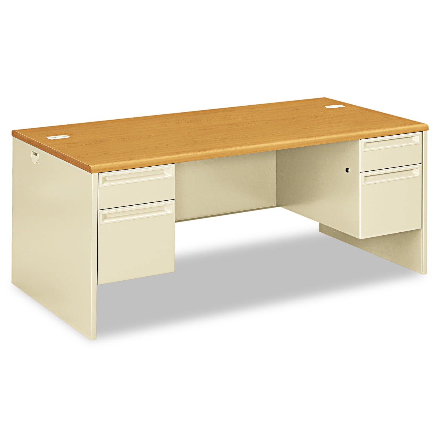 HON 38000 Series Double Pedestal Desk, 72w x 36d x 29-1/2h, Harvest ...