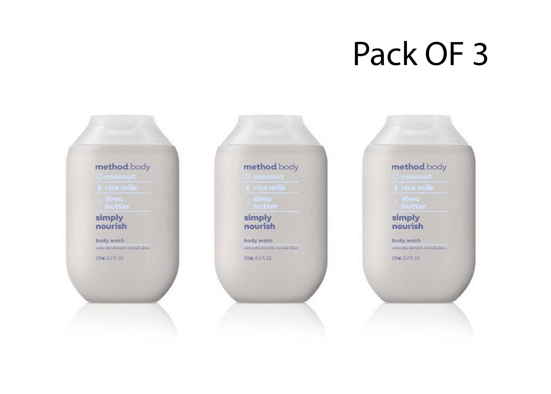 Method Coconut Simply Nourish Body Wash 3.4 Fl Oz Travel Size (Pack OF ...