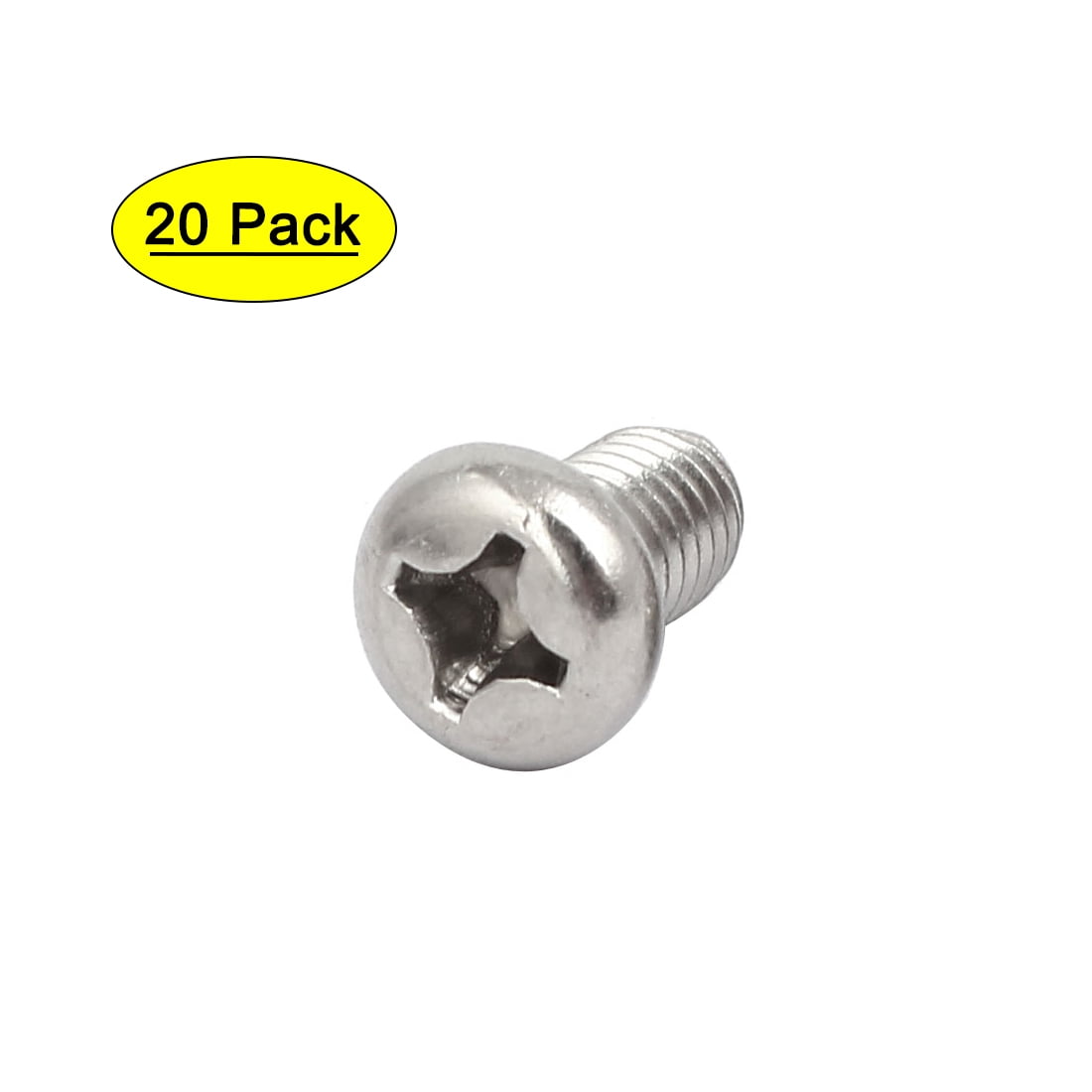 Uxcell M6 x 10mm 304 Stainless Steel Round Head Machine Screws Bolt (20 ...