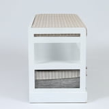 White Wood Storage Bench - Walmart.com