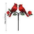 Red Cardinals Metal Garden Stake, 13.8" Tall Outdoor Garden Decor ...
