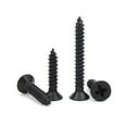 10/100 Small Black 304 Stainless Steel Cross Phillips Flat Countersunk Head Self Tapping Wood ...