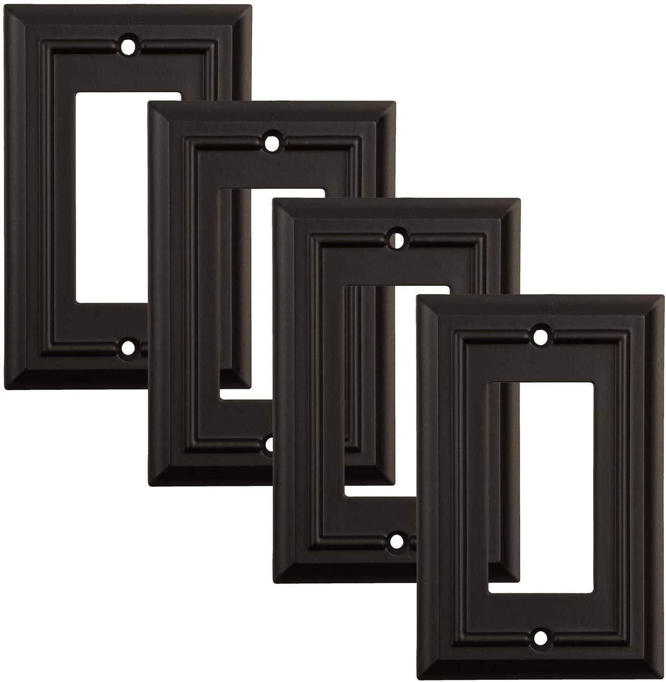Sleeklighting 4 Pack Classic Black Architecture Outlet Covers | 1 Gang ...