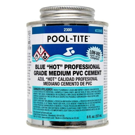 United Elchem 8 Ounce Pool Tite Professional PVC Medium Hot Blue Cement ...