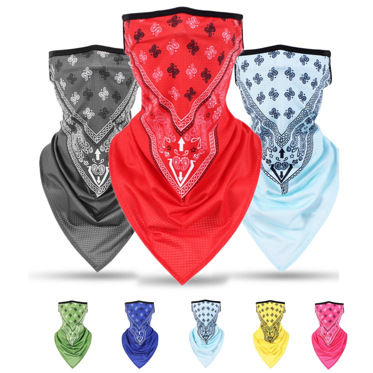 Meidiya Unisex Ear Loops Face Cover Neck Gaiter Breathable Ice Silk ...