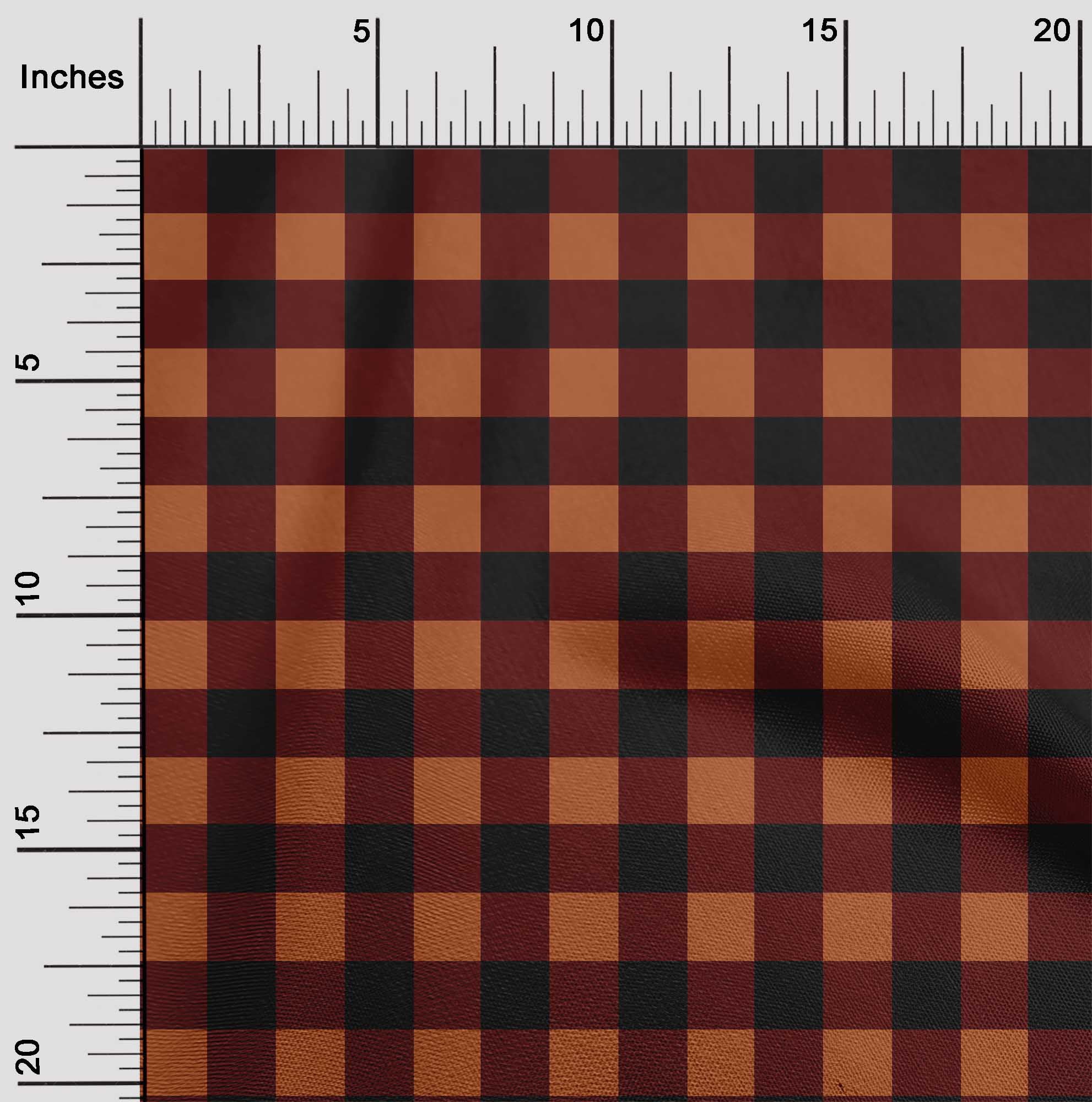 oneOone Organic Cotton Poplin Twill Fabric Gingham Check Print Fabric ...