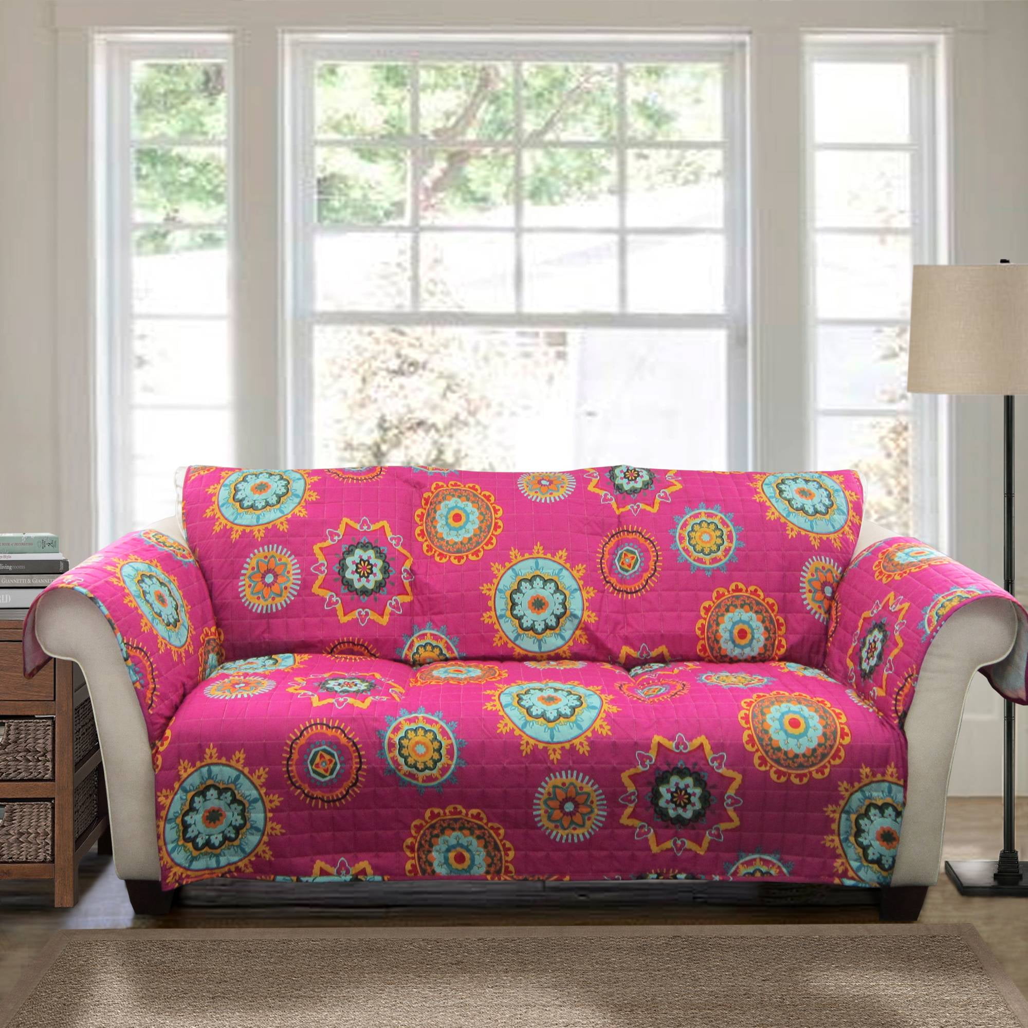 Fuschia Colored Sofa | Baci Living Room