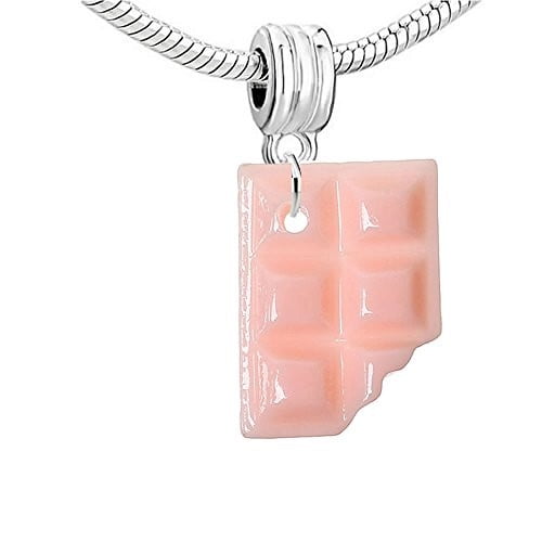 Sweet Chocolate Candy Bar Charm Bead (Light Pink) - Walmart.com