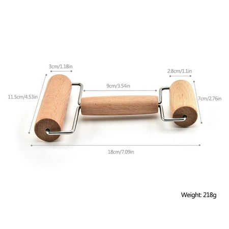 Double-Ended Rolling Pin Wooden Dough Roller Kitchen Dough Rolling Tool ...
