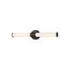 Trumann 18 in. 1-Light Brushed Nickel LED Vanity Light with White Shade ...