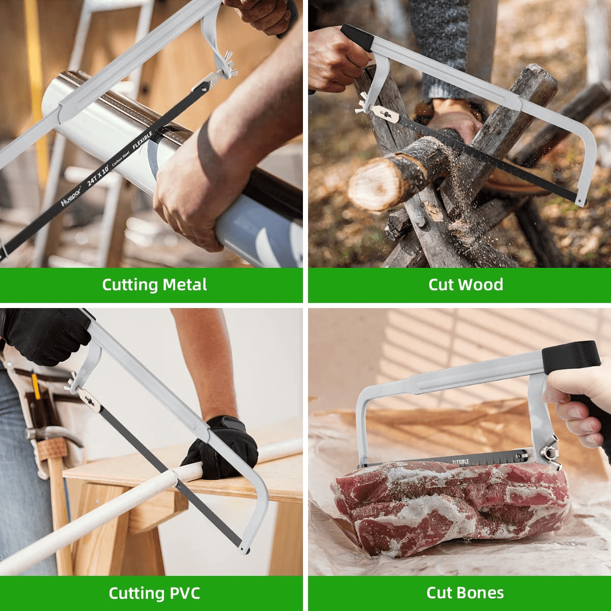 Buy Huepar Hand Saw 10 inch / 12 inch Hacksaw Frame Heavy Duty ...