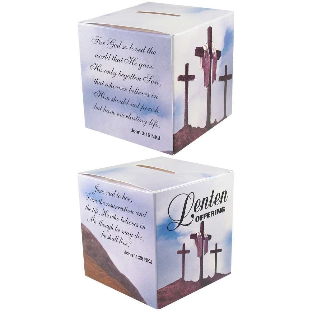 Lenten Easter Offering Box Family Size Cardboard with Crosses - 50 ...
