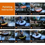 POLIWELL 11Pcs 6 inch Car Polishing Buffing Sponge Pads Kit Wool Bonnet ...