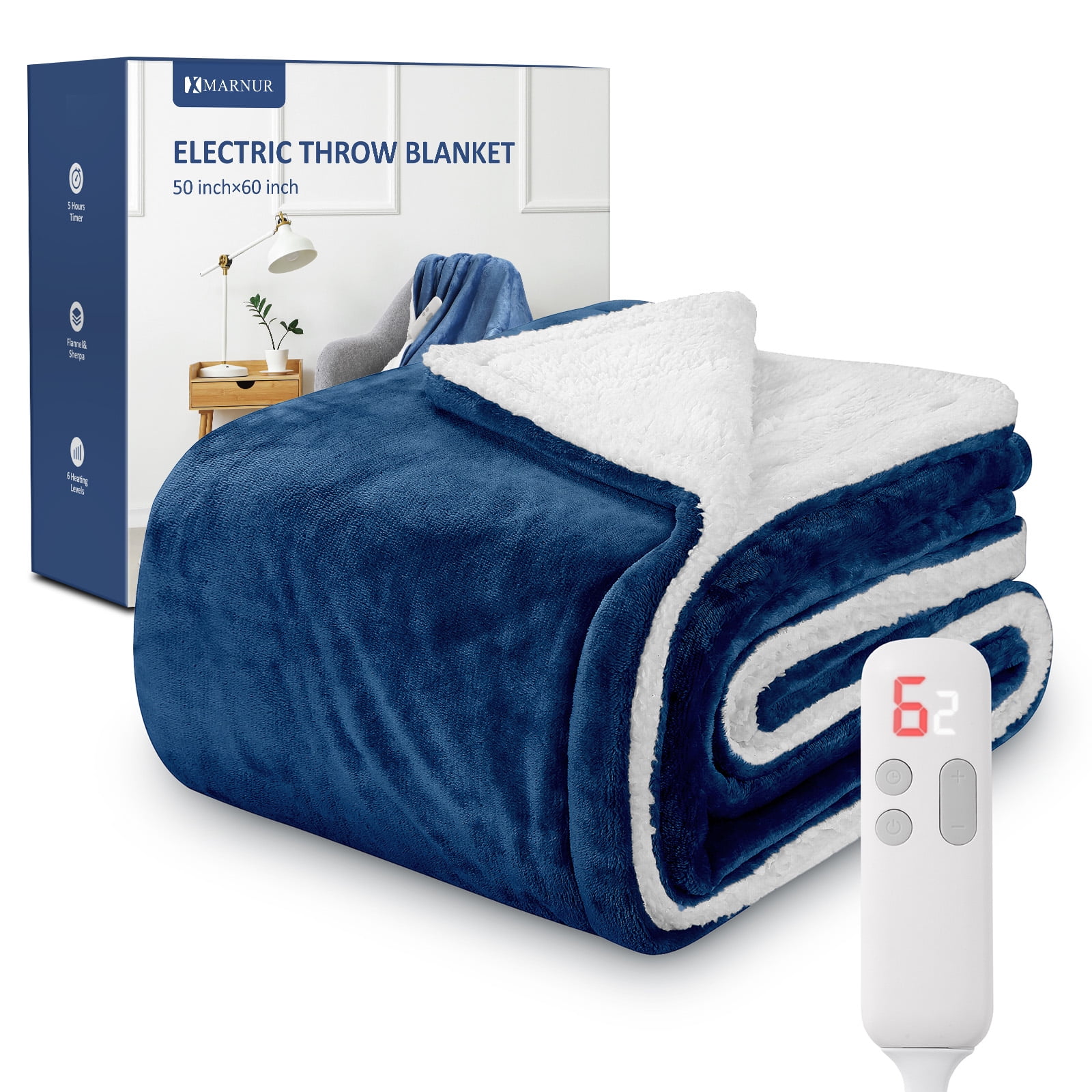 Click here for Marnur Electric Throw Blanket 50X60 Flannel & Sher... prices