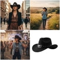 Aellinatey Unisex Cowboy Hats With Adjustable Band Durable Textile Sun ...
